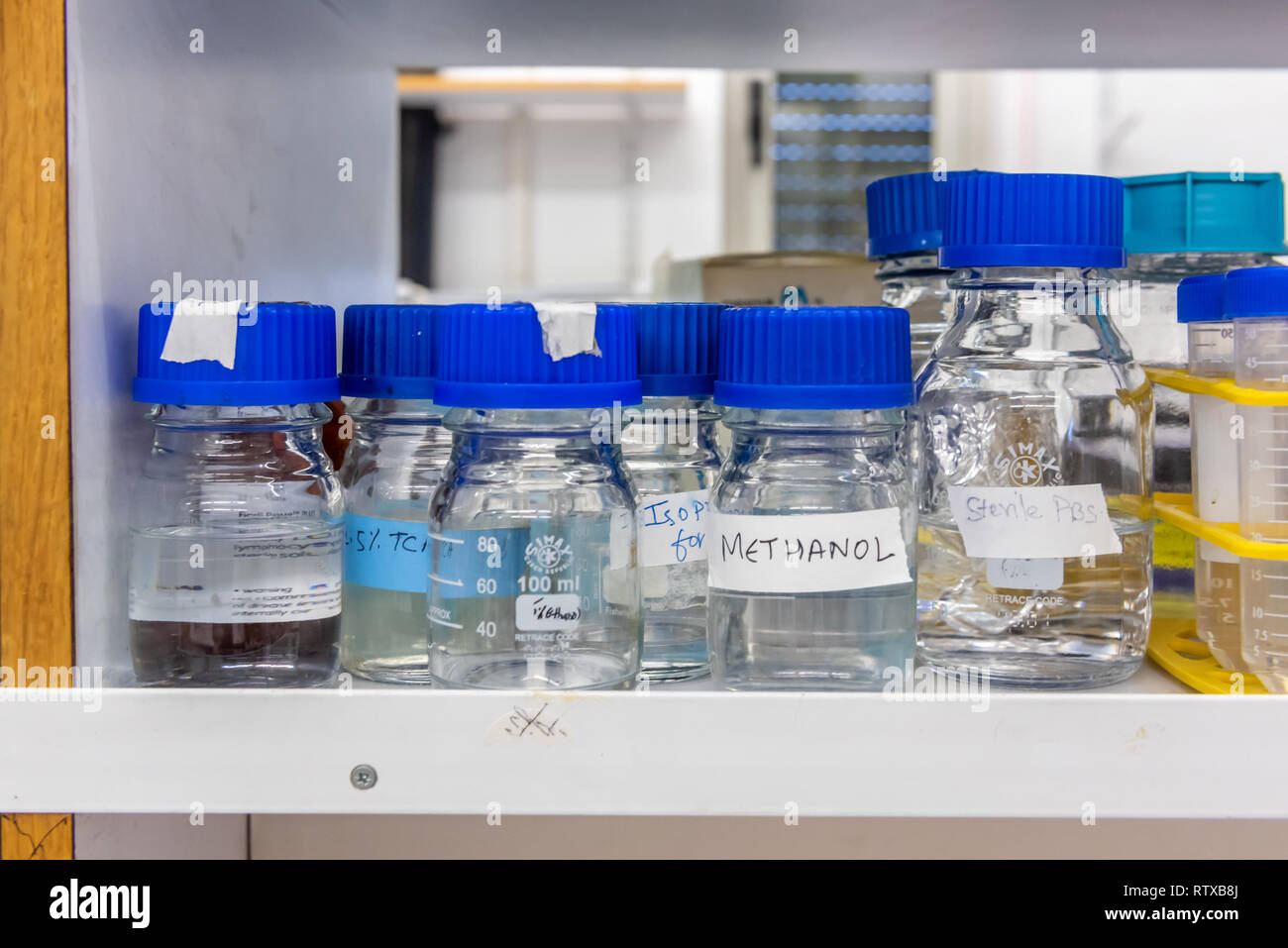 Chemical reagents in a laboratory for drug research Stock Photo - Alamy