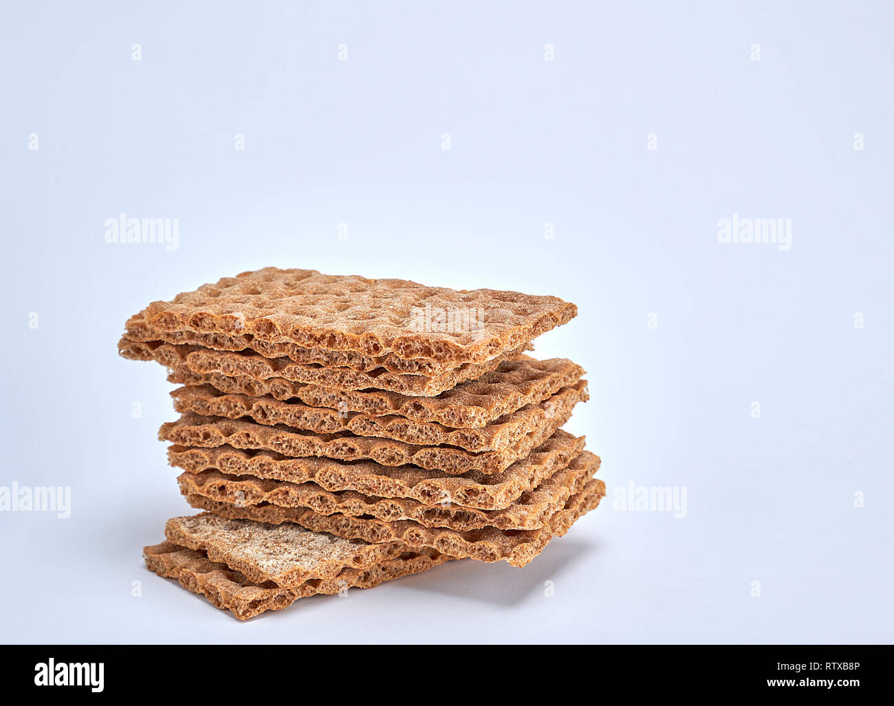 A stack of rectangular snack bars on a white background, copy space ...
