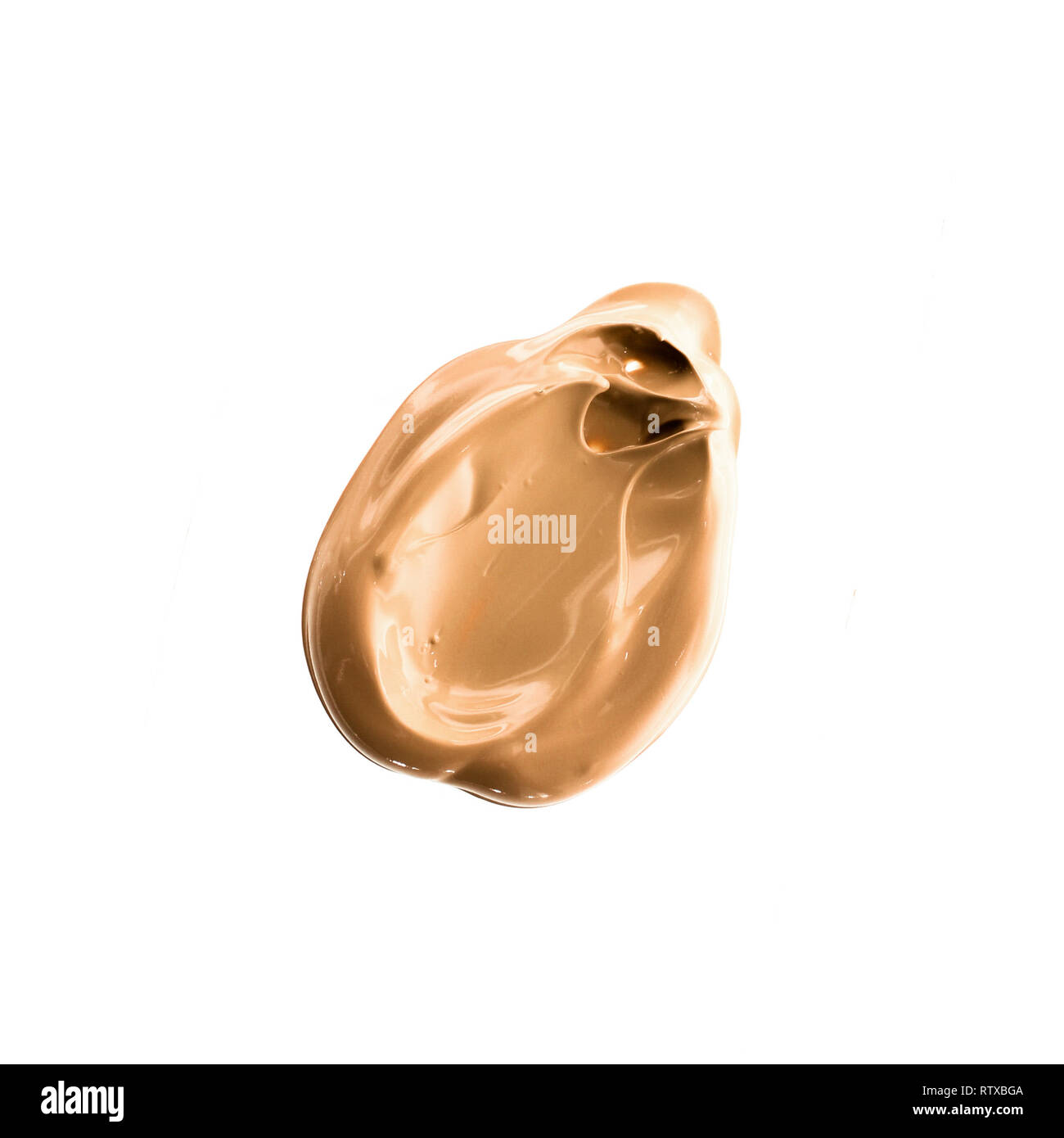 Make-up base foundation brush stroke isolated on white background ...