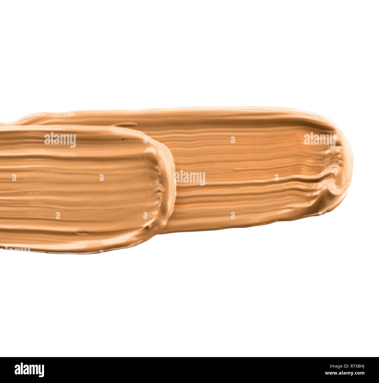 Make-up base foundation brush stroke isolated on white background ...