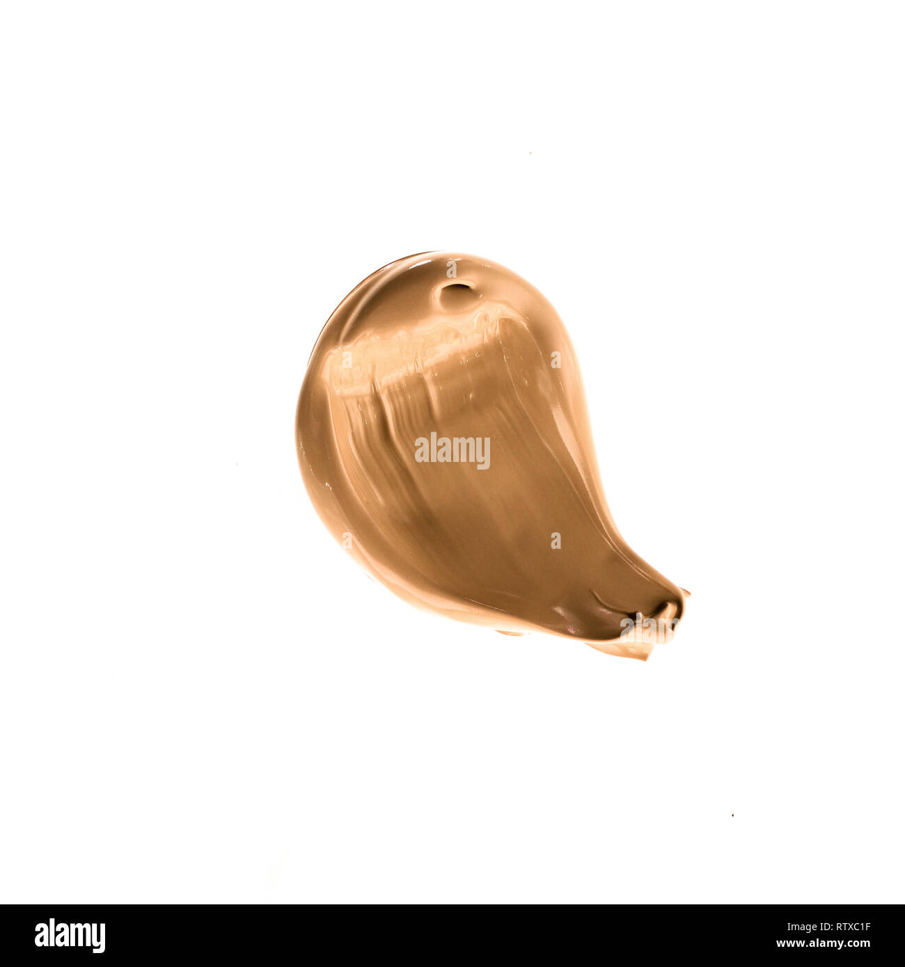 Make-up base foundation brush stroke isolated on white background ...