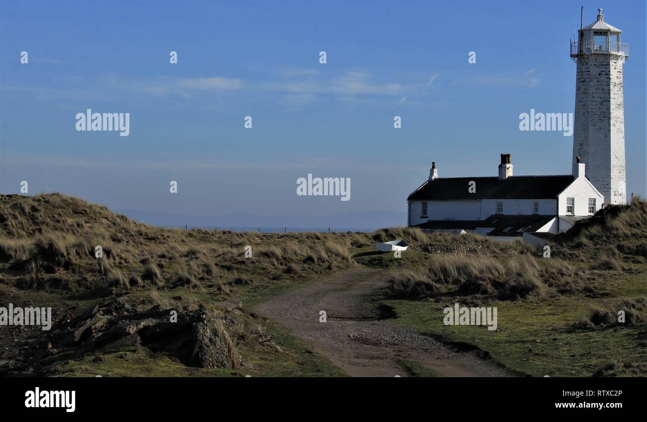 UK Walney Island Lighthouse. South Walney Nature Reserve Cumbrian Coast ...