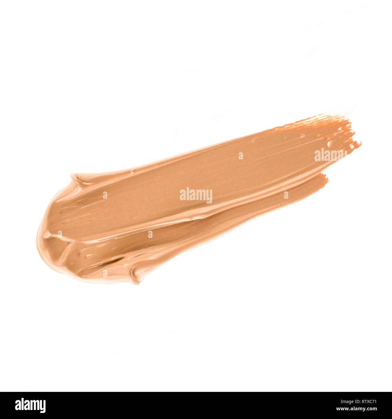 Make-up base foundation brush stroke isolated on white background ...