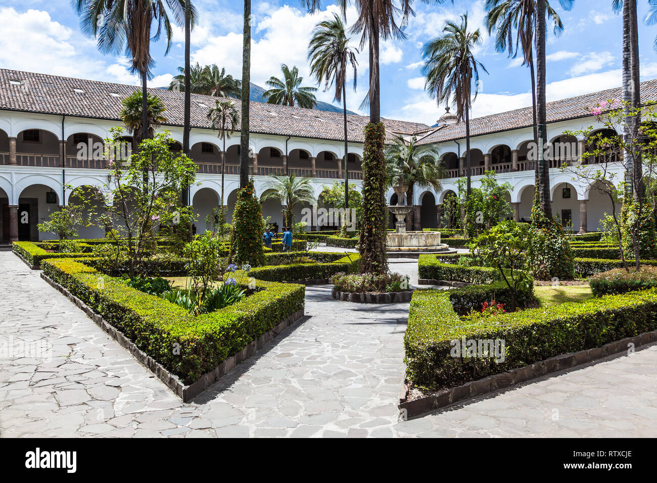 Quito, Ecuador, August 2108: The courtyards of the San Francisco ...