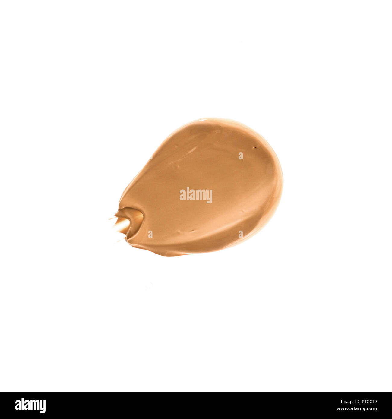 Make-up base foundation brush stroke isolated on white background ...