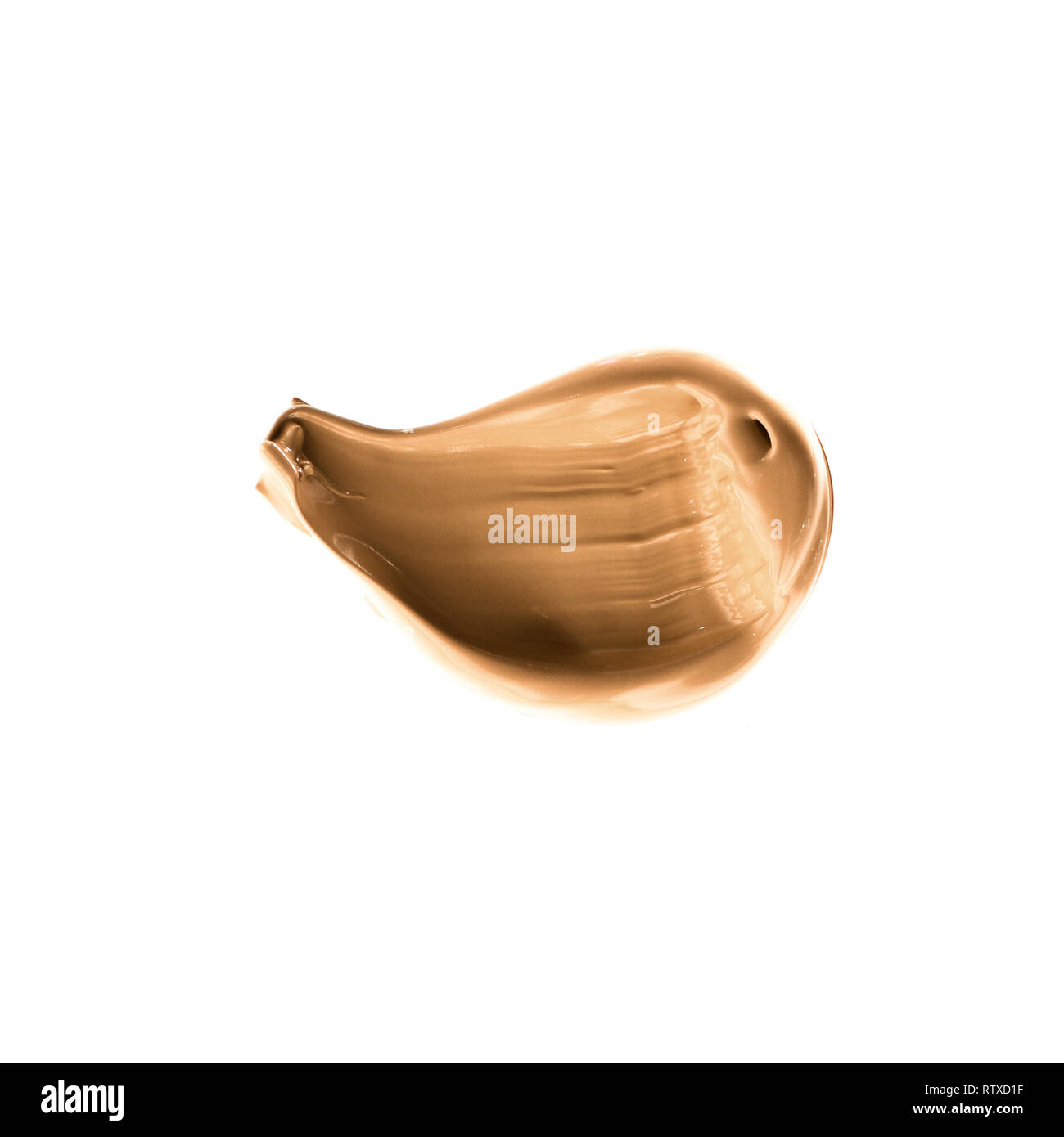 Make-up base foundation brush stroke isolated on white background ...