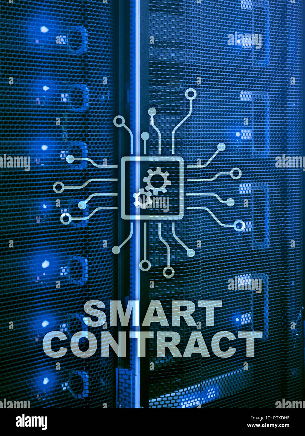 Smart contract, blockchain technology in modern business Stock Photo ...
