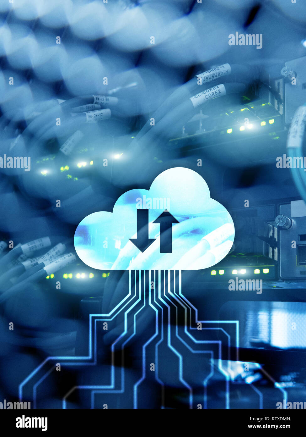 CLoud server and computing, data storage and processing. Internet and ...