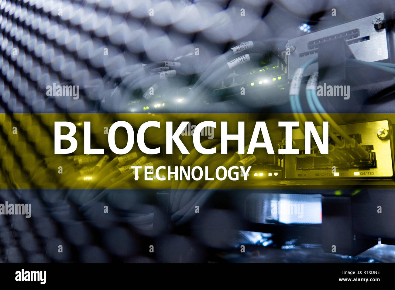 Blockchain technology, cryptocurrency mining Stock Photo - Alamy