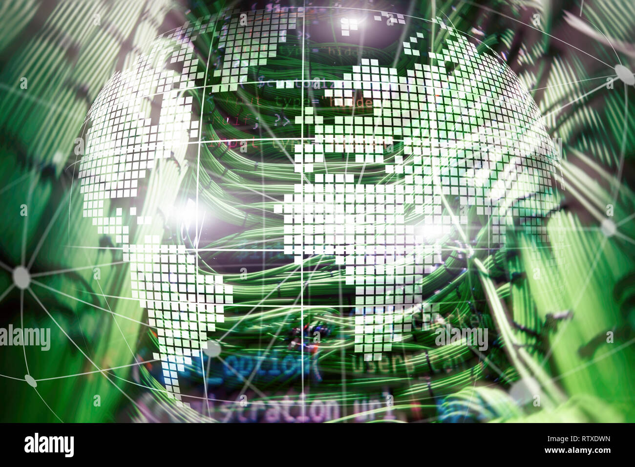 3D Earth as telecommunication and internet technology concept Stock ...