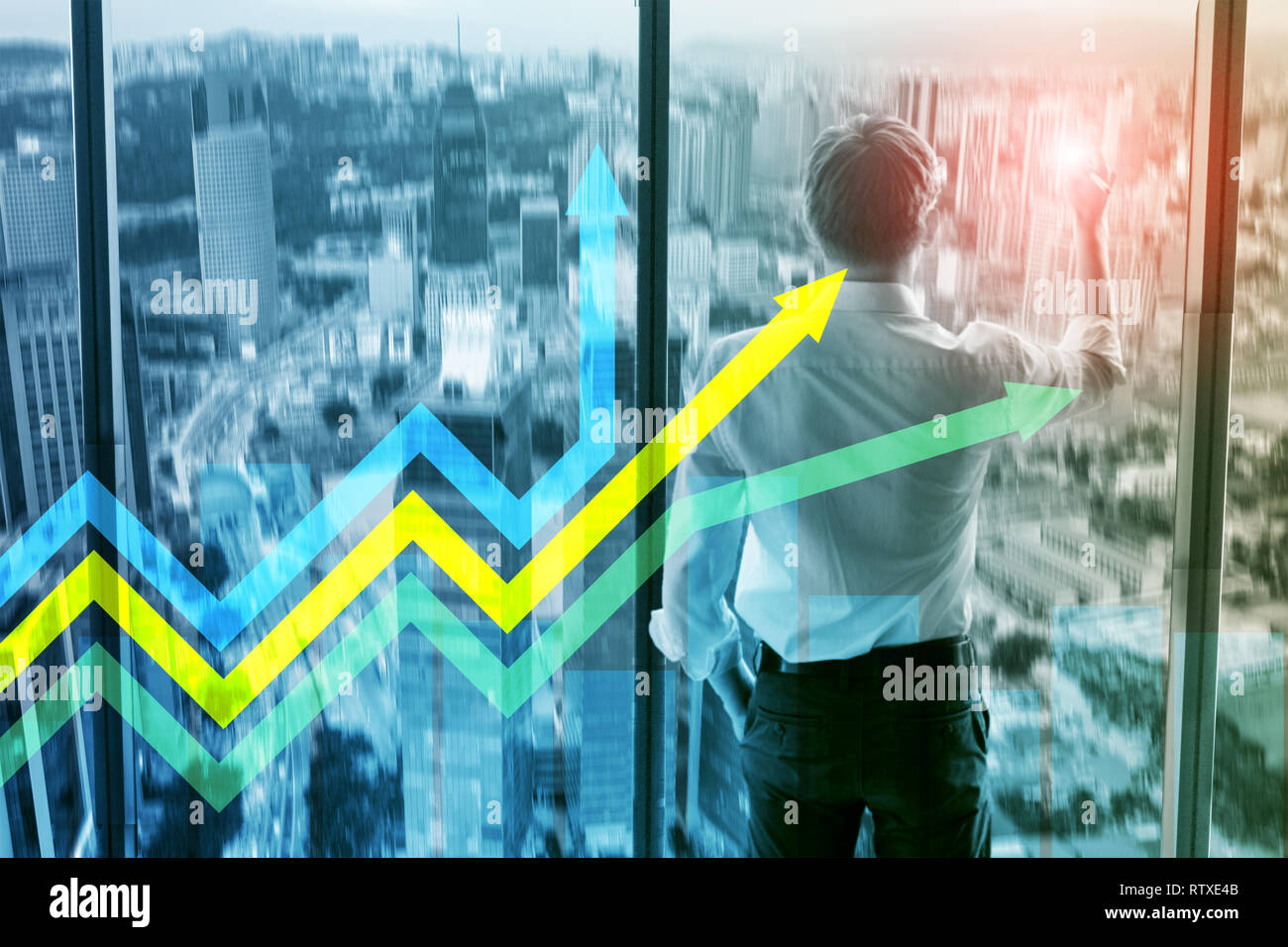 Financial growth arrows graph. Investment and trading concept Stock ...