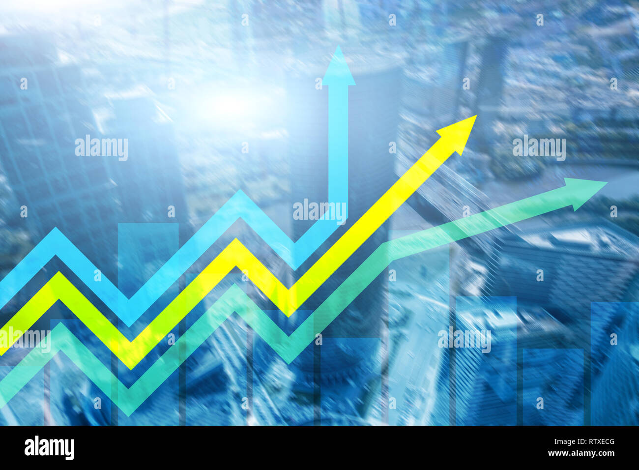 Financial growth arrows graph. Investment and trading concept Stock ...
