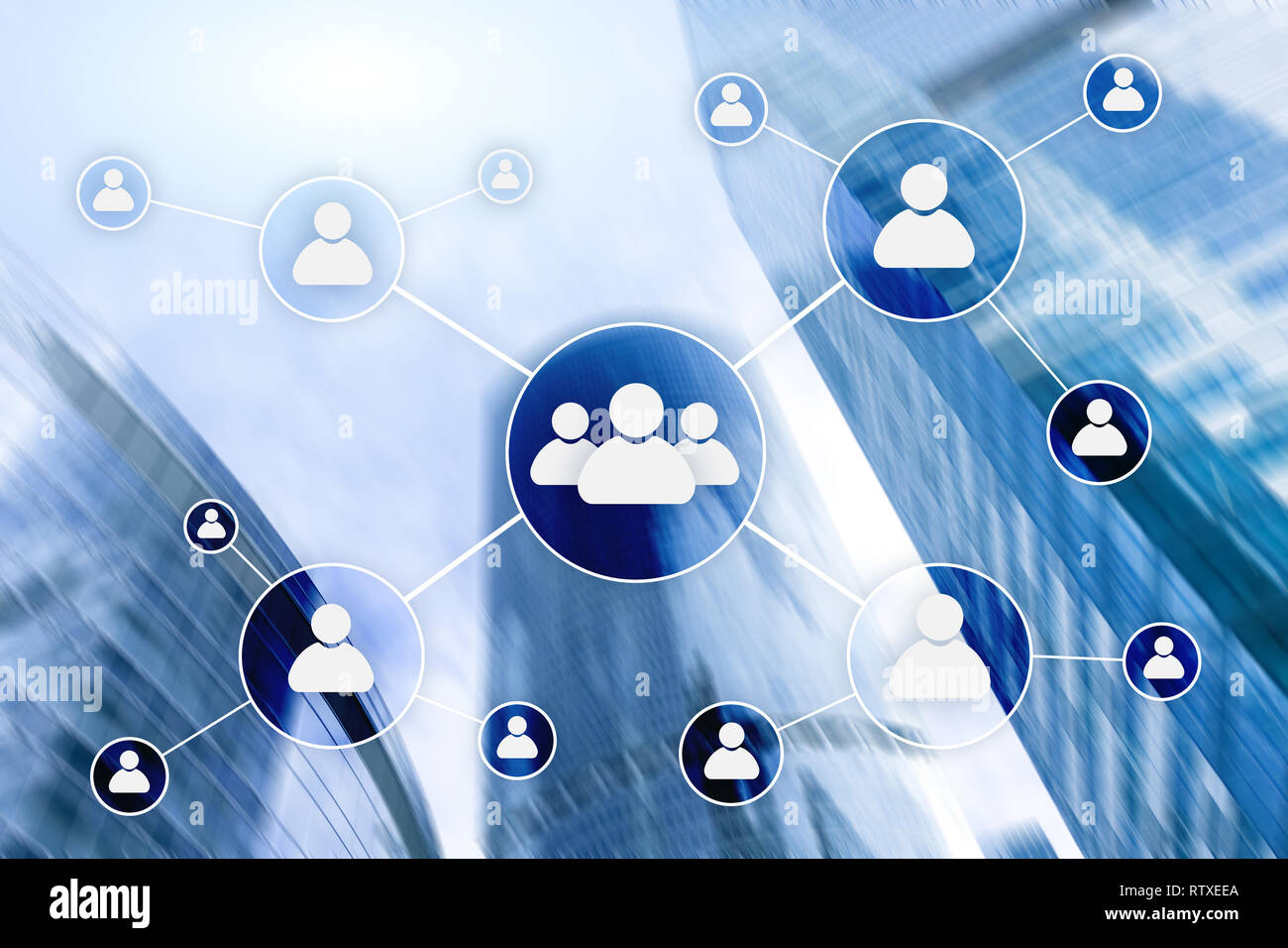 HR - Human resources management concept on blurred business center ...