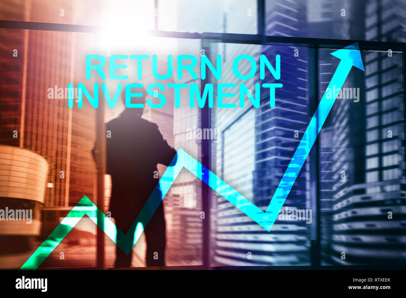 ROI - Return on investment. Stock trading and financial growth concept ...