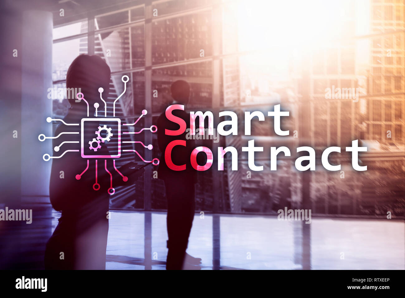 Smart contract, blockchain technology in business, finance hi-tech ...