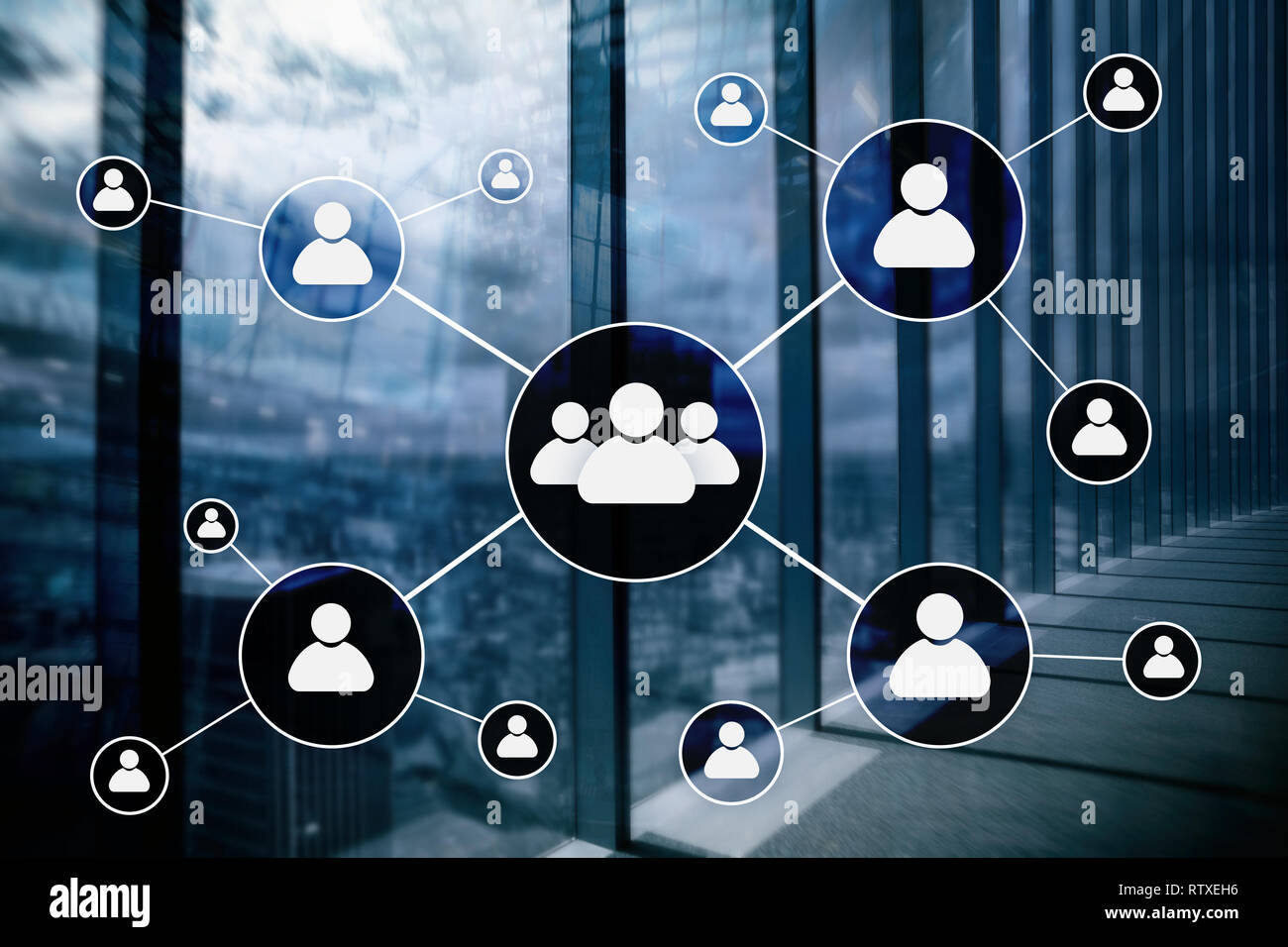 HR - Human resources management concept on blurred business center ...