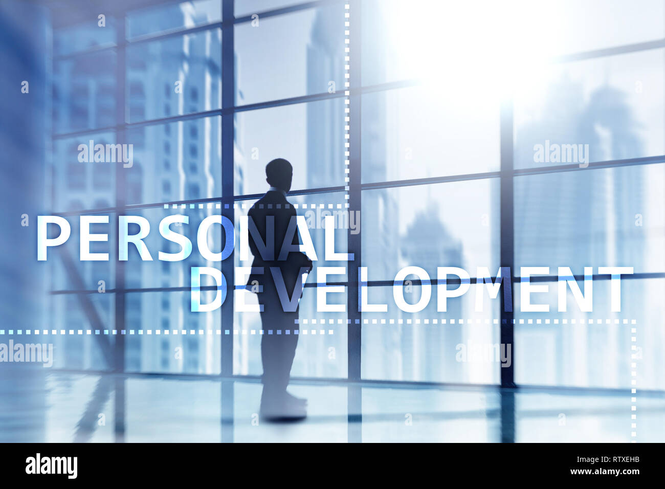 Personal development and growth concept of double exposure background ...