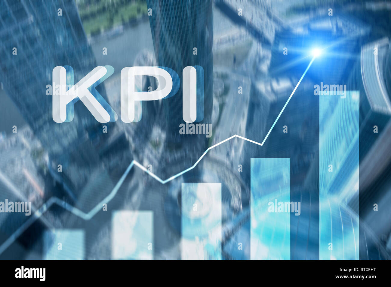 KPI - Key performance indicator graph on blurred background Stock Photo ...