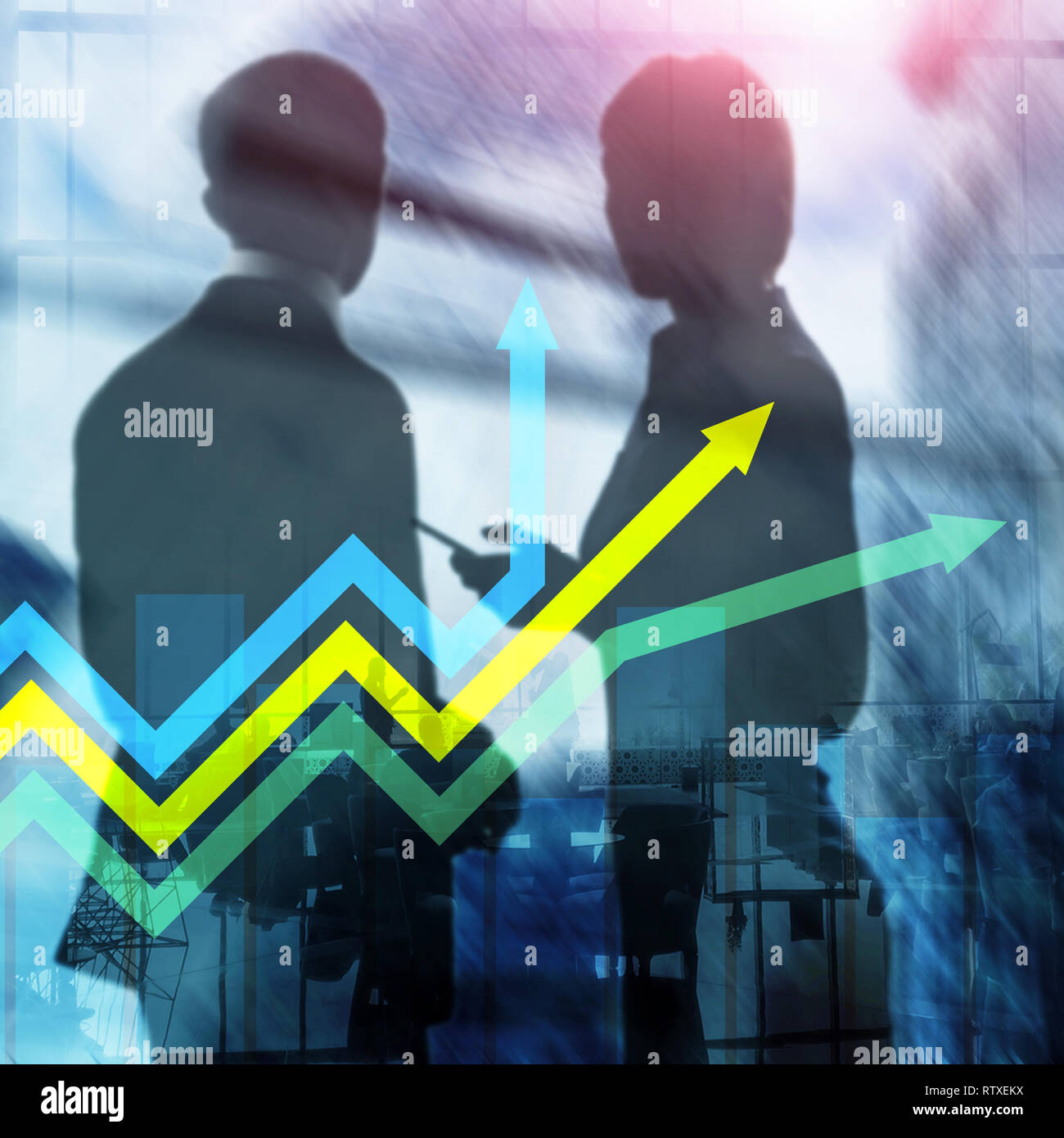 Financial growth arrows graph. Investment and trading concept Stock ...