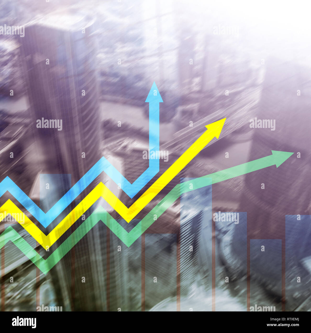 Financial growth arrows graph. Investment and trading concept Stock ...