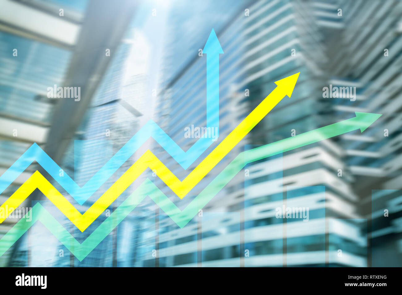 Financial growth arrows graph. Investment and trading concept Stock ...