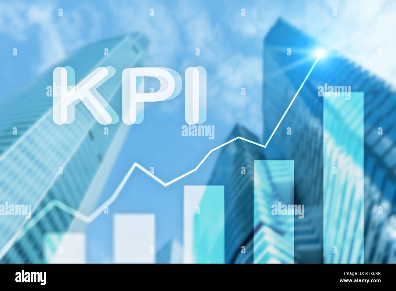KPI - Key performance indicator graph on blurred background Stock Photo ...