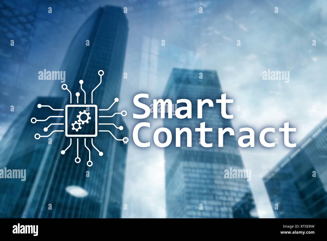 Smart contract, blockchain technology in business, finance hi-tech ...