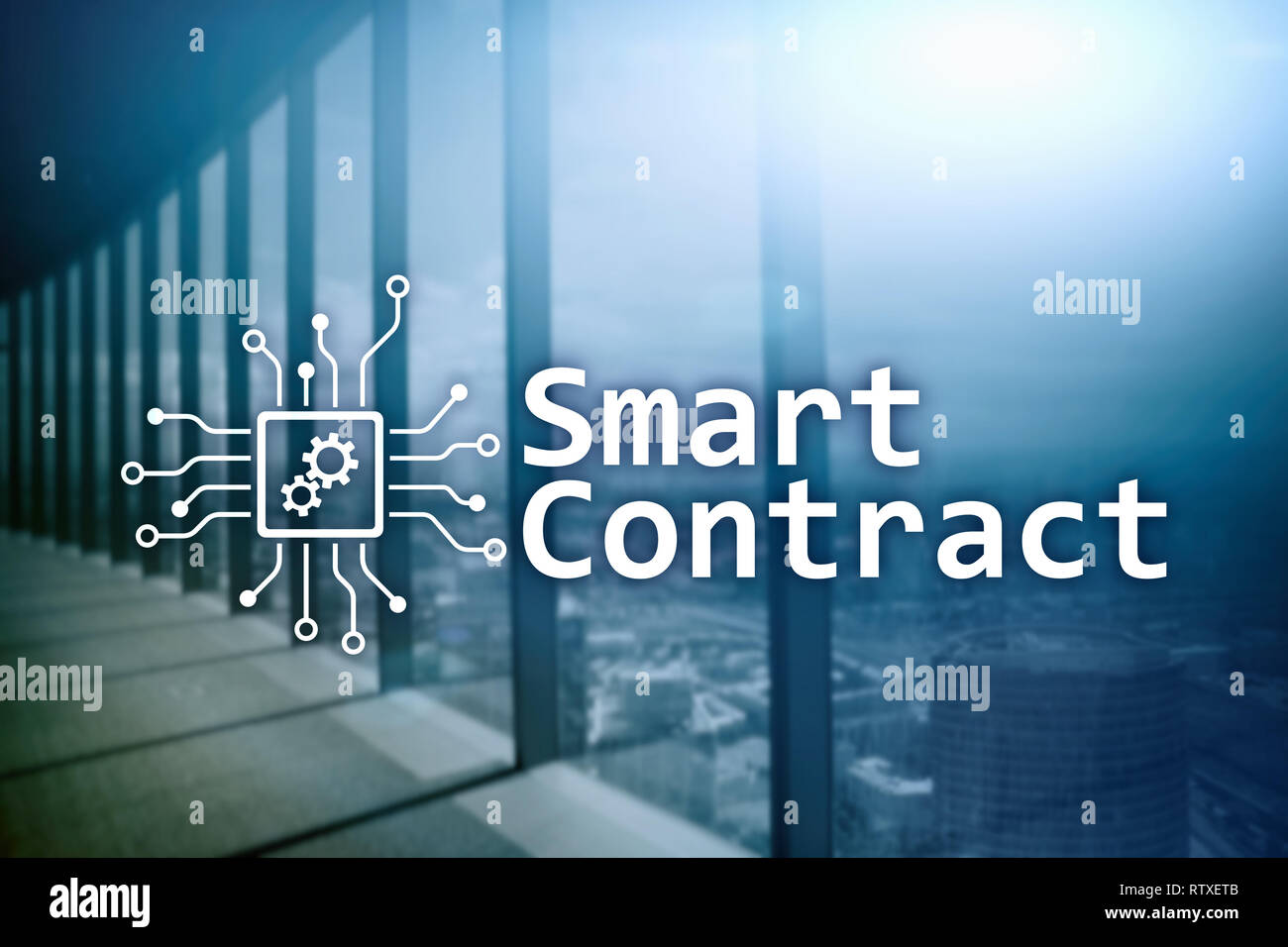Smart contract, blockchain technology in business, finance hi-tech ...