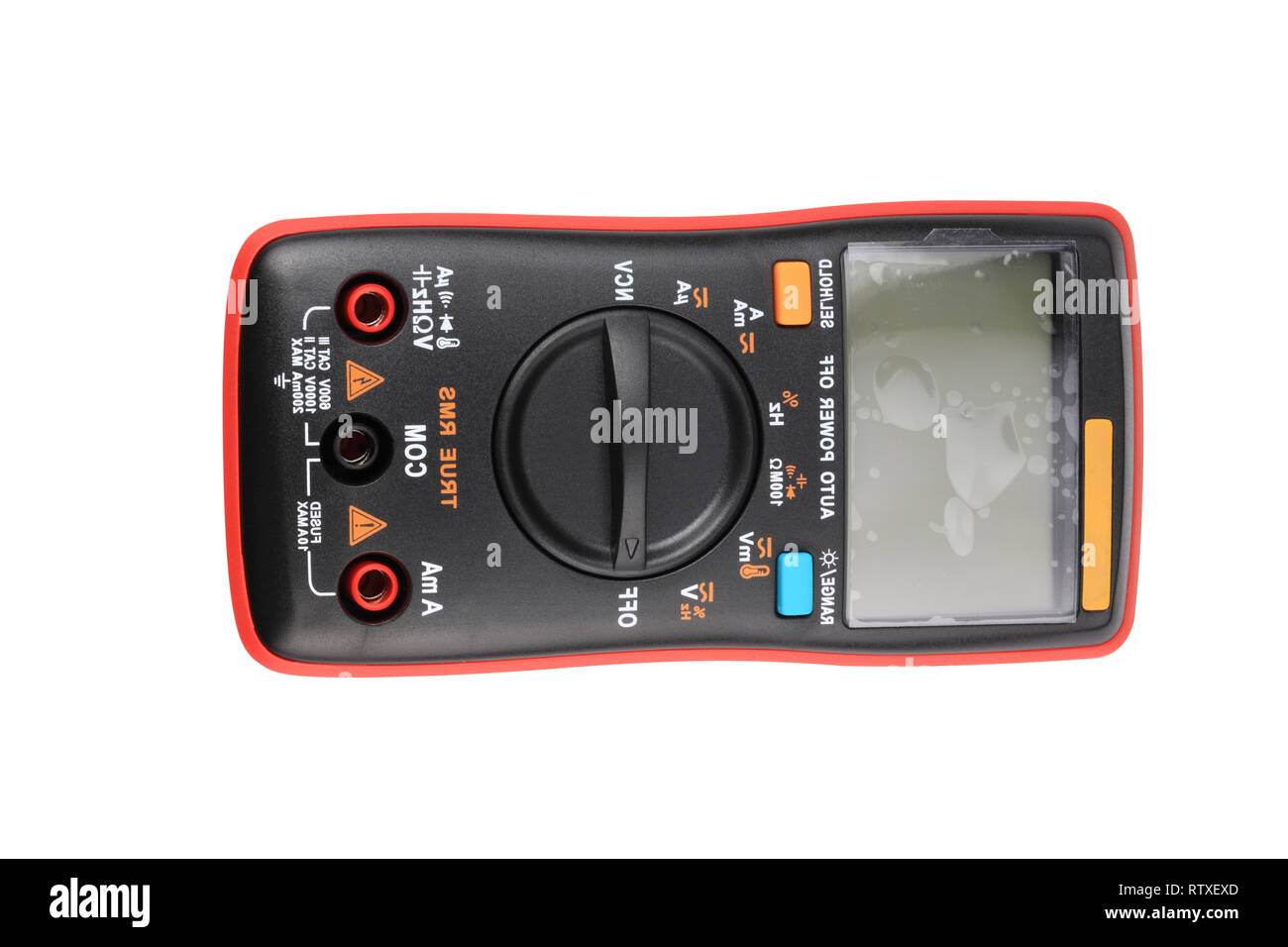 black digital multimeter isolated on white background at dry day Stock ...