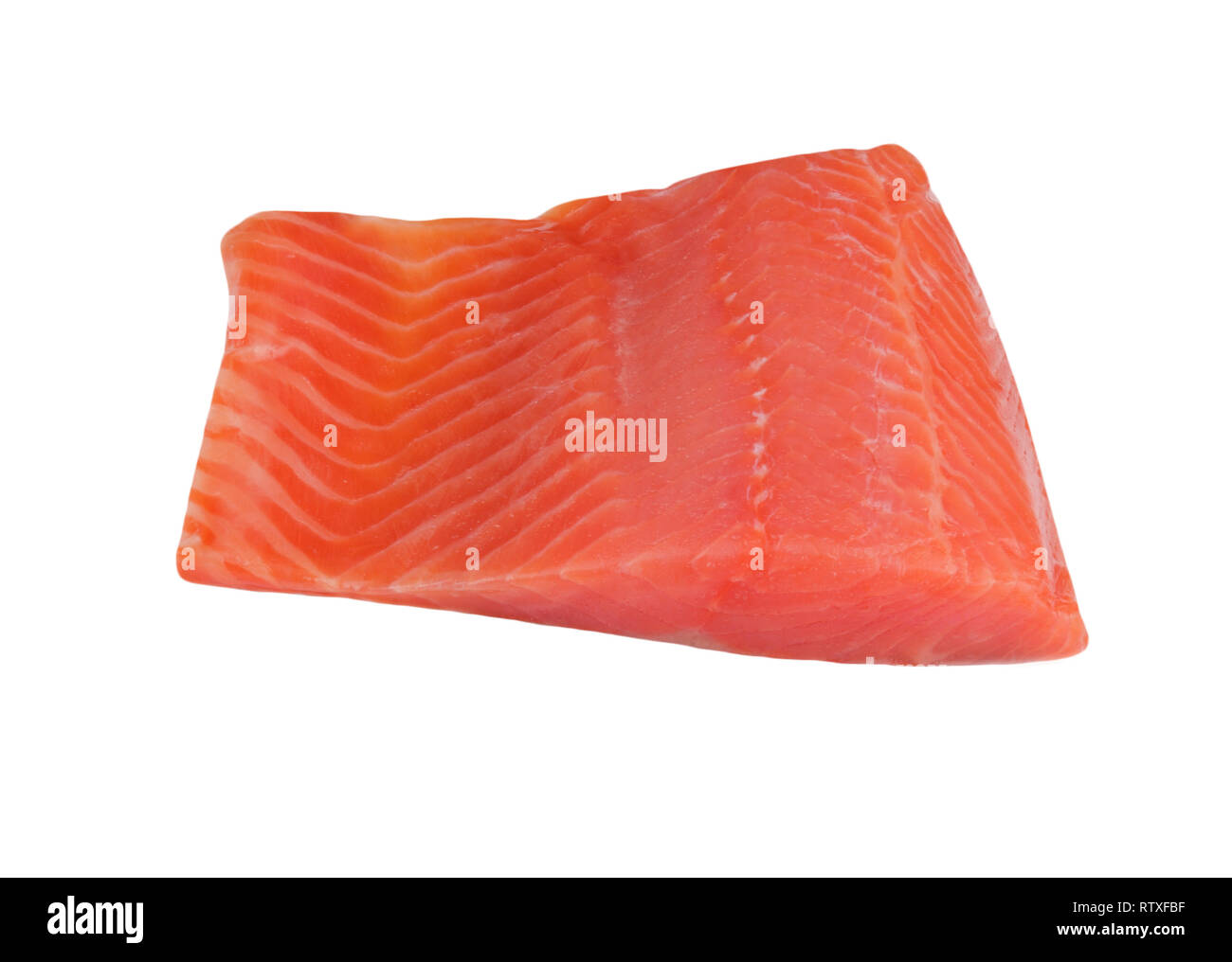 piece of red fish fillet isolated on white Stock Photo - Alamy