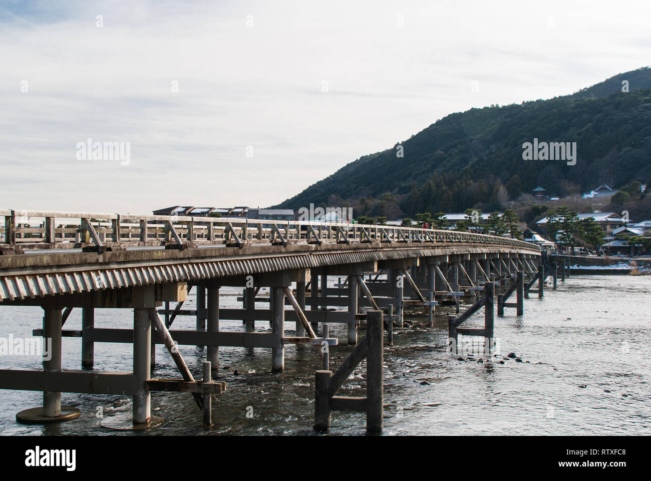The Togetsu-kyo Bridge in the Arashiyama district of Kyoto Stock Photo ...