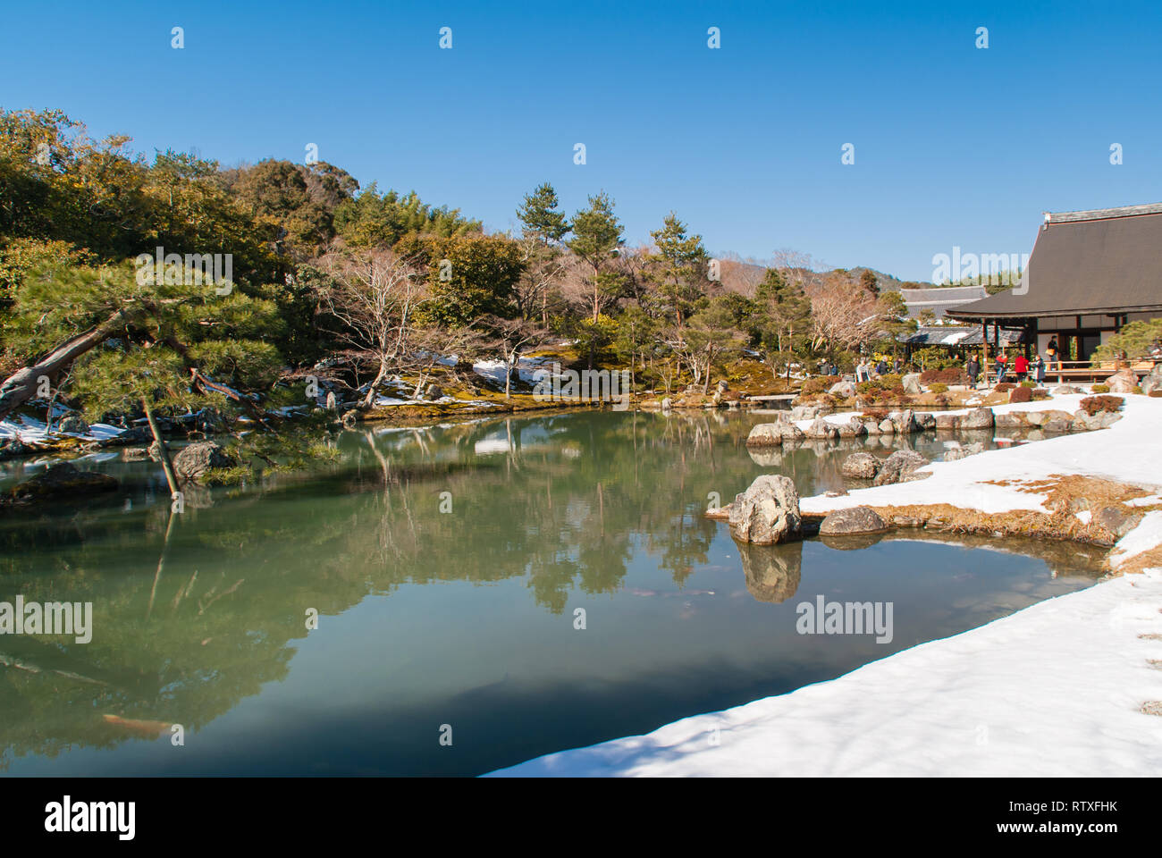 The Sogen Pond and Garden at Tenryu-ji in Kyoto, Japan. This temple is ...
