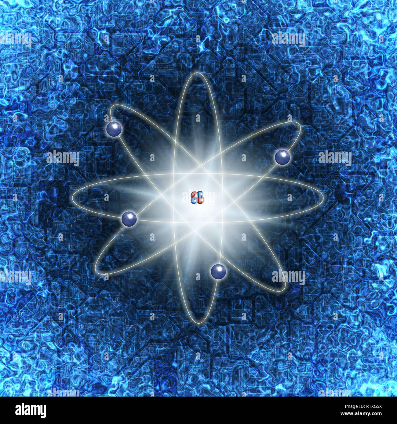 illustration of an atom with electrons around the nucleus Stock Photo ... illustration of an atom with electrons around the nucleus Stock Photo ...