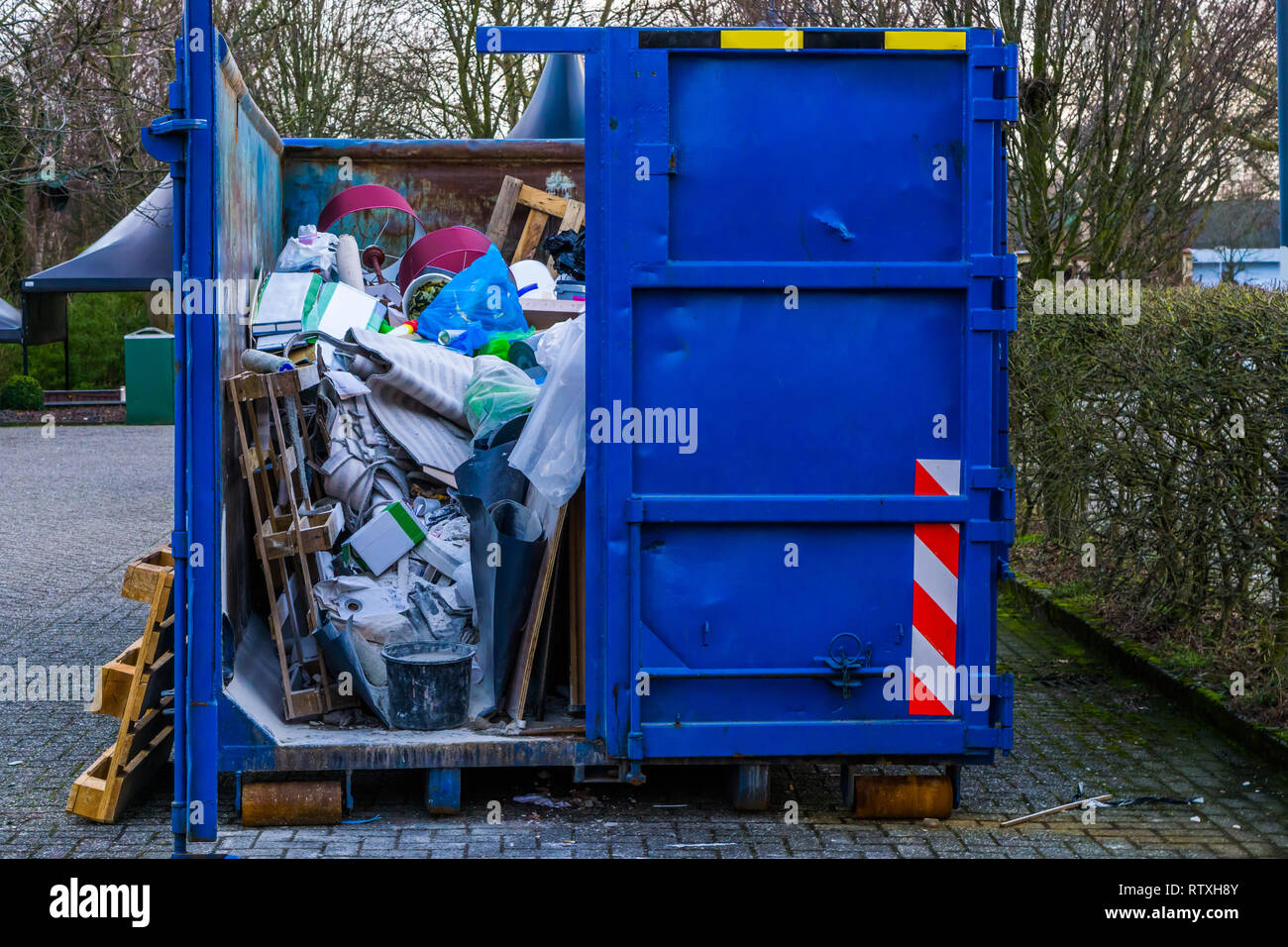 large bulky waste container, Full of garbage, recycling concept ...