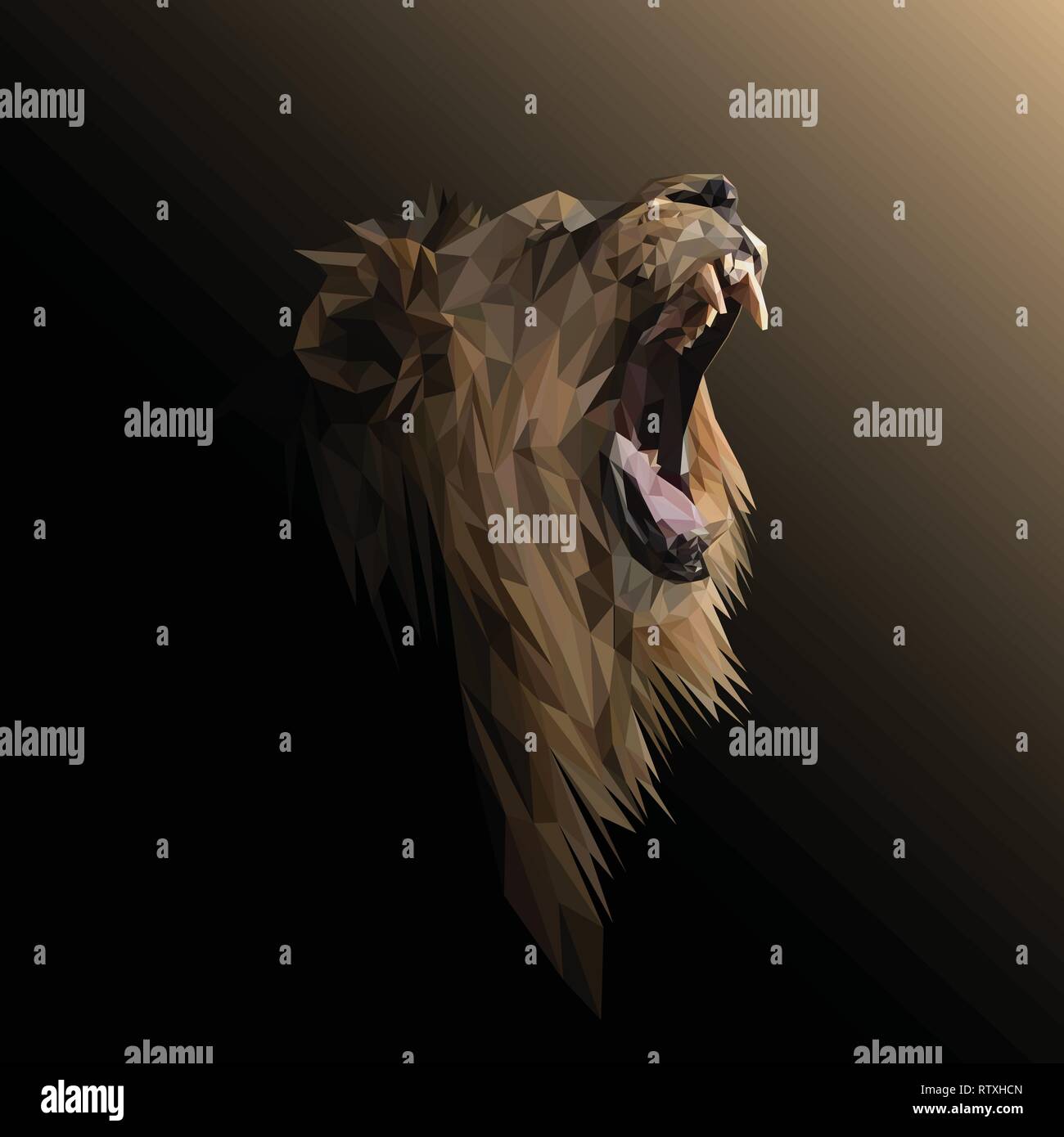 Lion low poly design. Triangle vector illustration Stock Vector Image ...