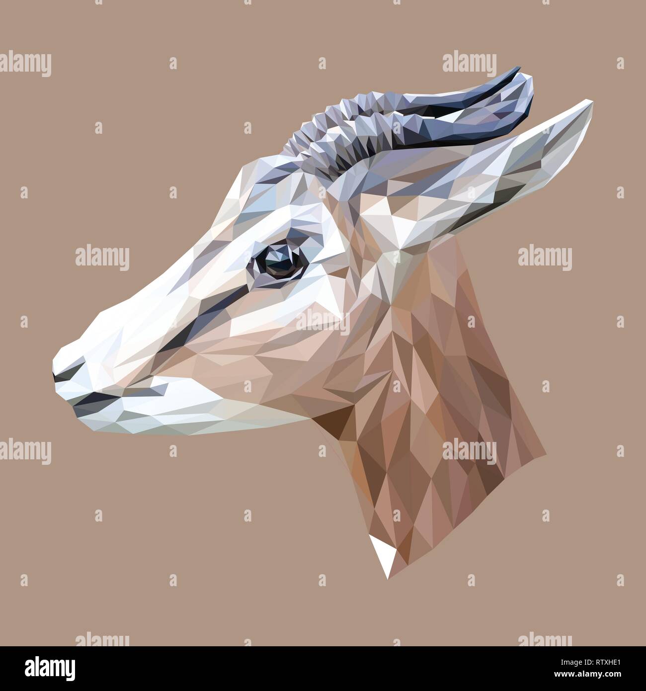Wild goat low poly design. Triangle vector illustration Stock Vector ...