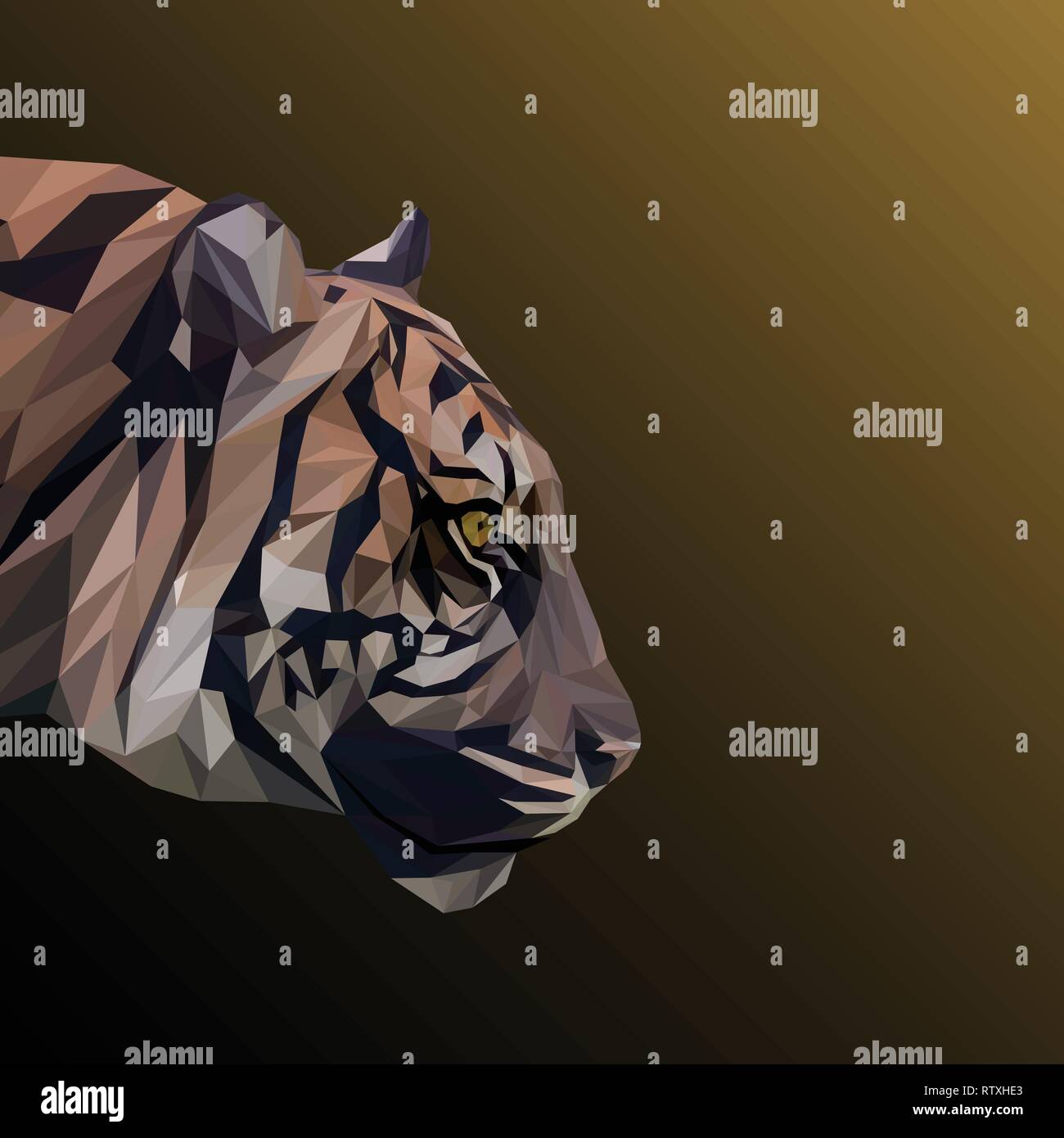 Tiger low poly design. Triangle vector illustration Stock Vector Image ...