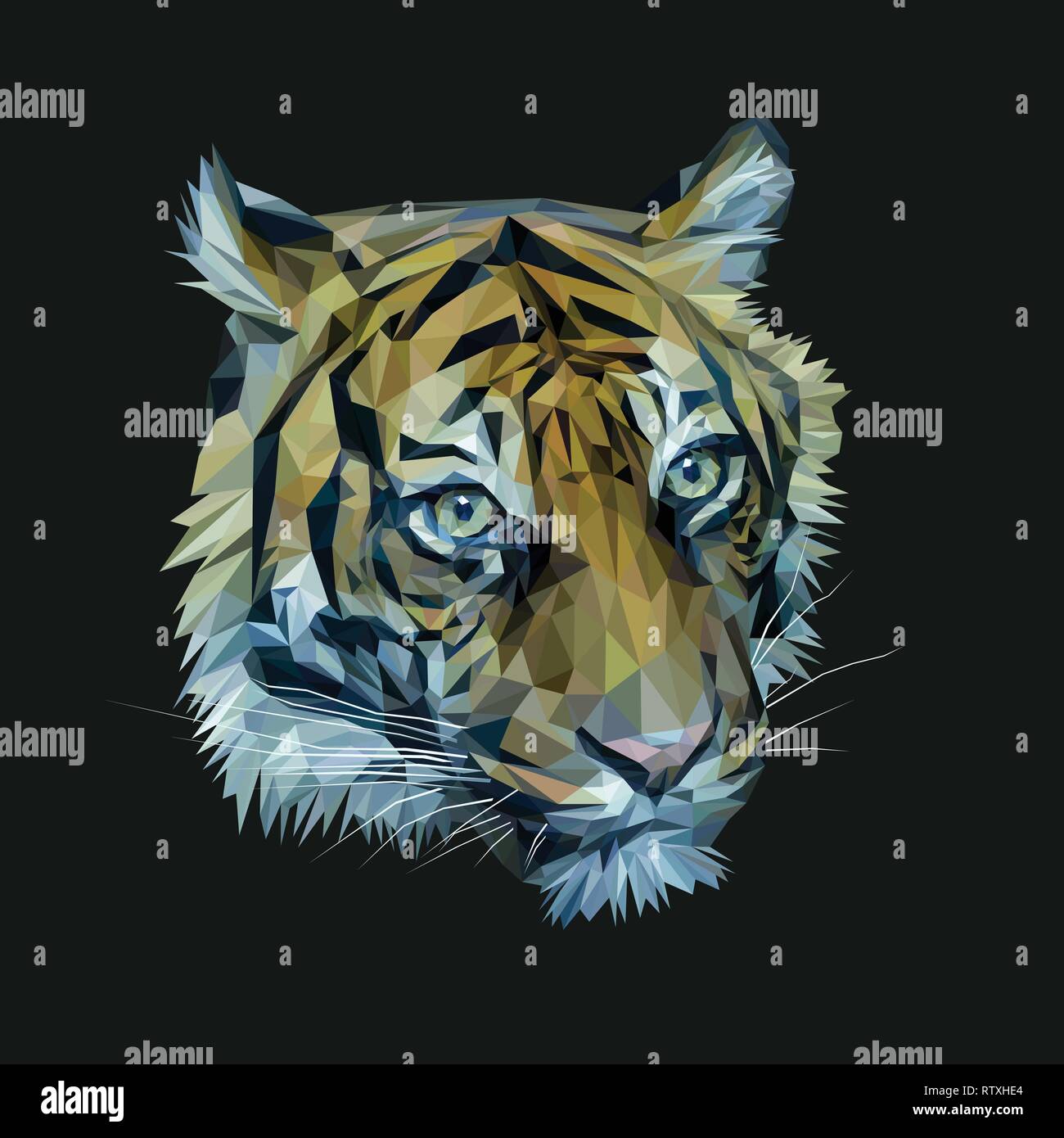 Tiger low poly design. Triangle vector illustration Stock Vector Image ...