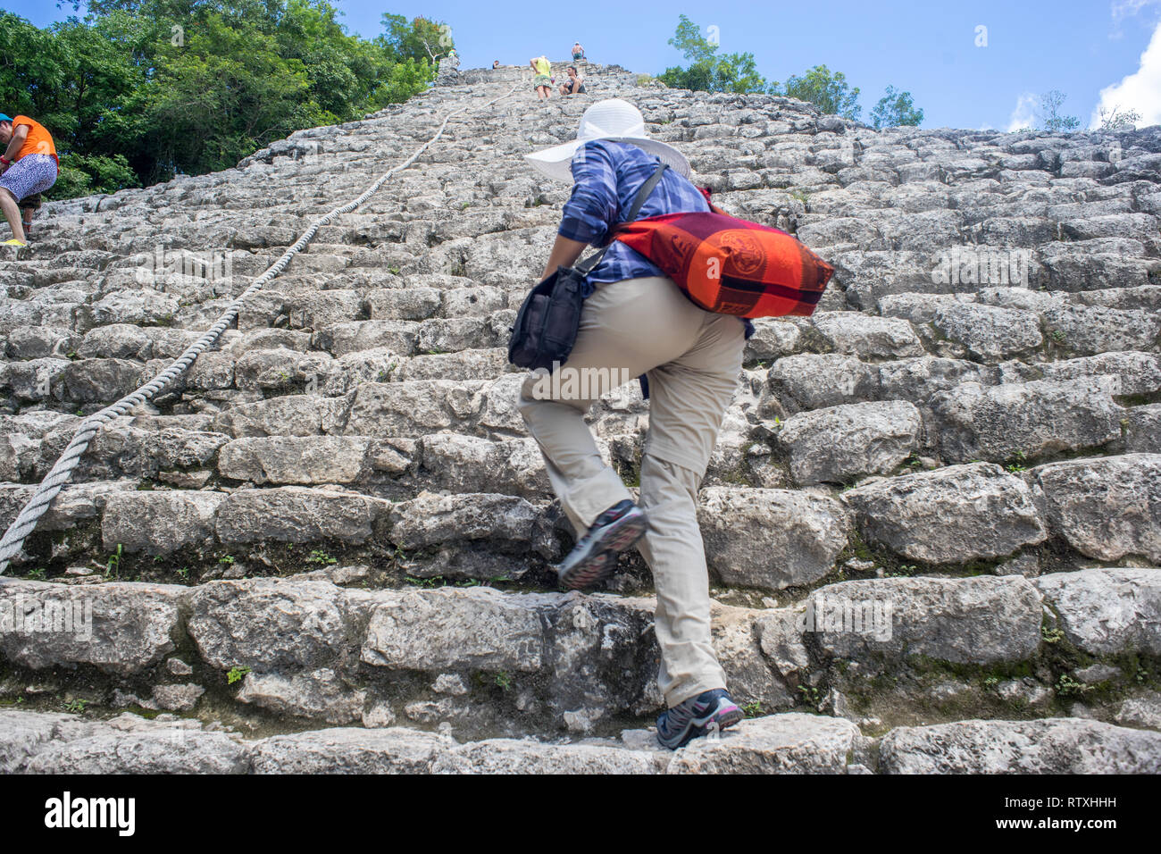 Climbing coba pyramid hi-res stock photography and images - Alamy