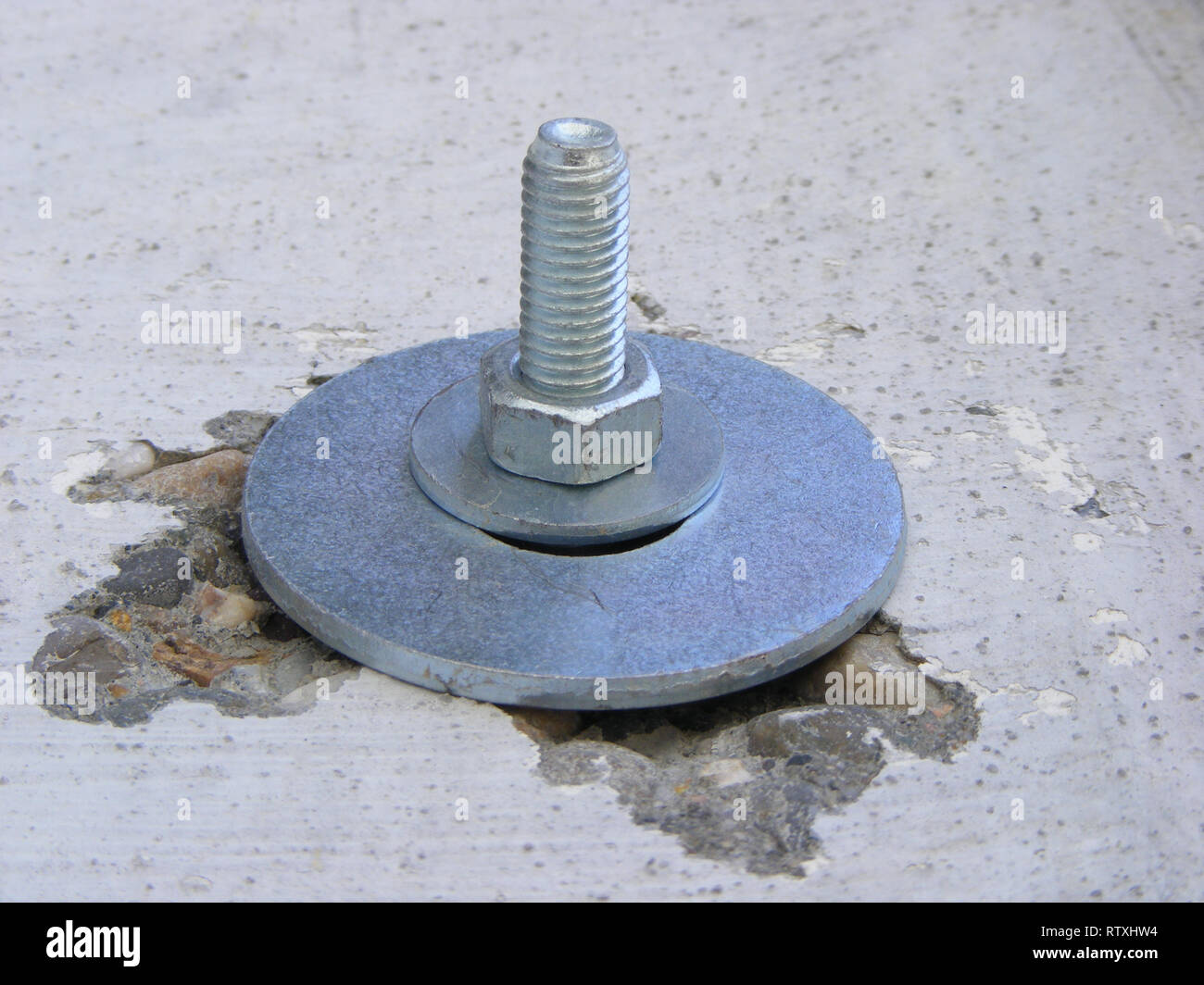 wall mounting with bolt, washer and nut Stock Photo - Alamy