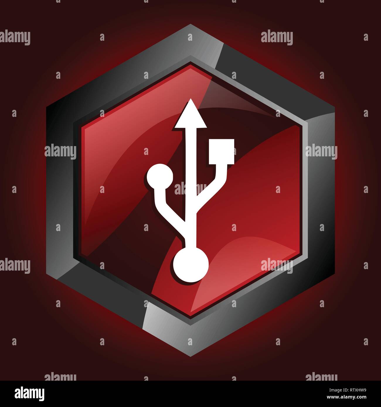 Red usb flash drive icon Stock Vector Images - Alamy