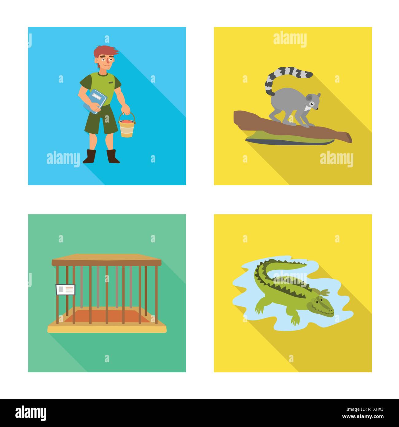 zookeeper,lemur,cell,crocodile,man,monkey,empty,alligator,cleaning ...