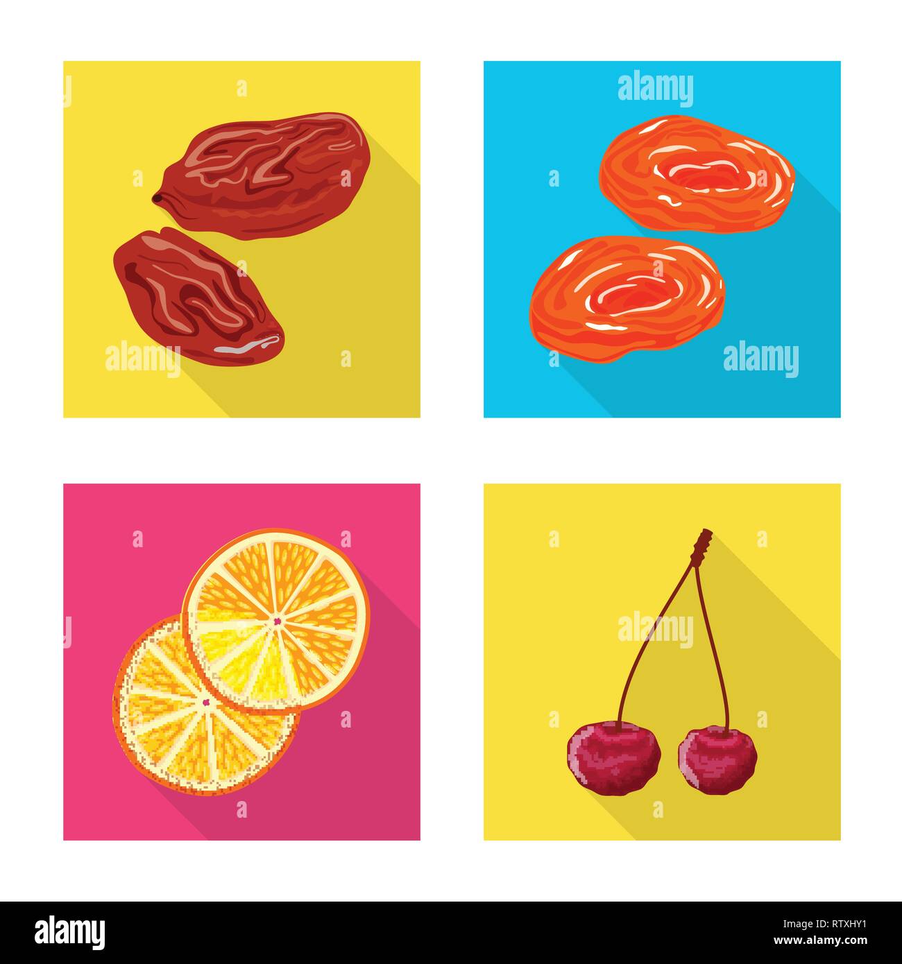 Vector design of fruit and dried symbol. Collection of fruit and food ...