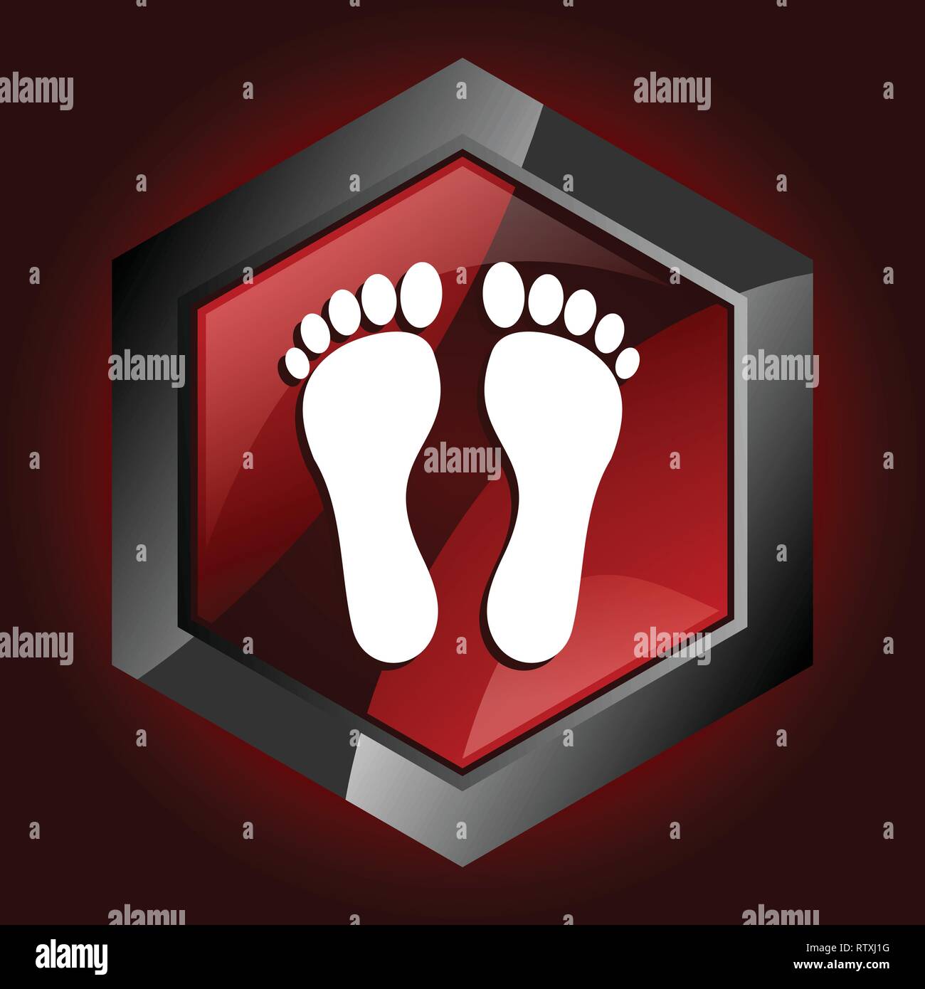 Red footprints Stock Vector Images - Alamy