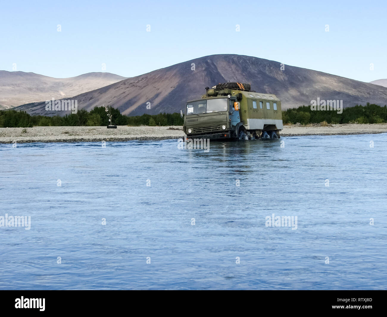 Bilibino, Russia - June 21, 2014: Roads Chukotka, Russia. Dirt roads ...