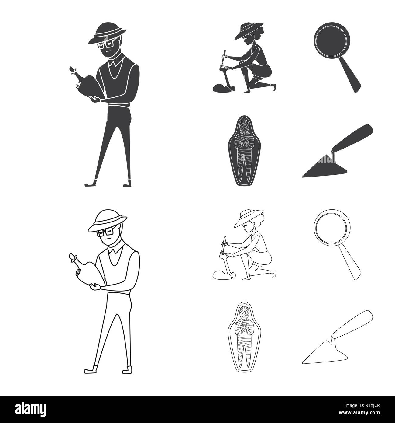 archaeologist,lens,mummy,tool,human,girl,glass,ancient,trowel,amphora ...