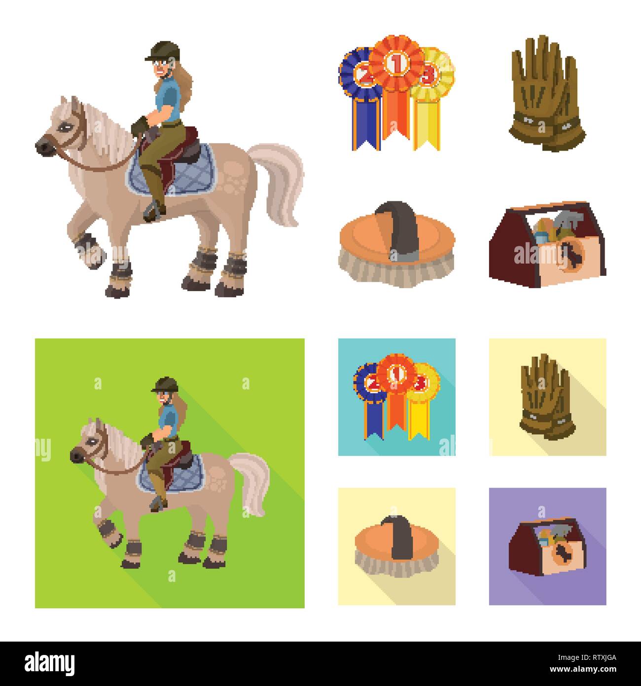 Vector design of equipment and riding sign. Set of equipment and ...