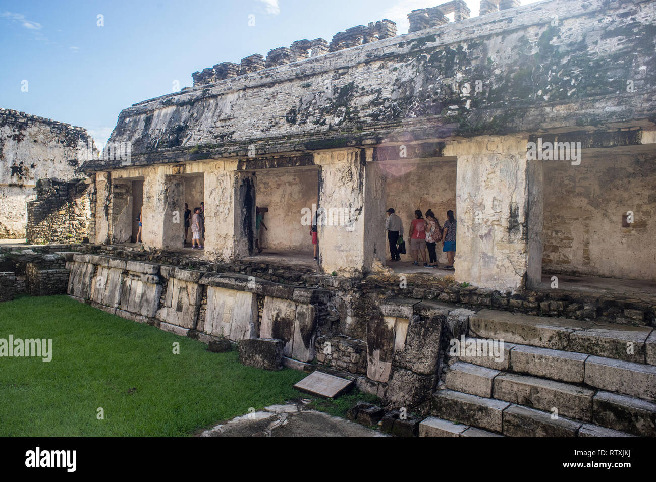 Palenque Palace, Palenque, Mexico Stock Photo - Alamy