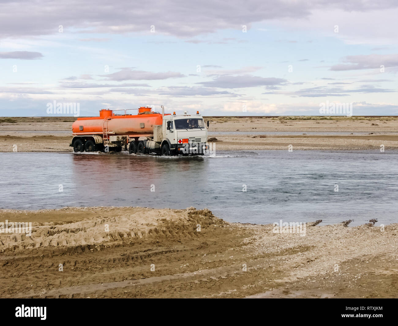 Bilibino, Russia - June 21, 2014: Roads Chukotka, Russia. Dirt roads ...
