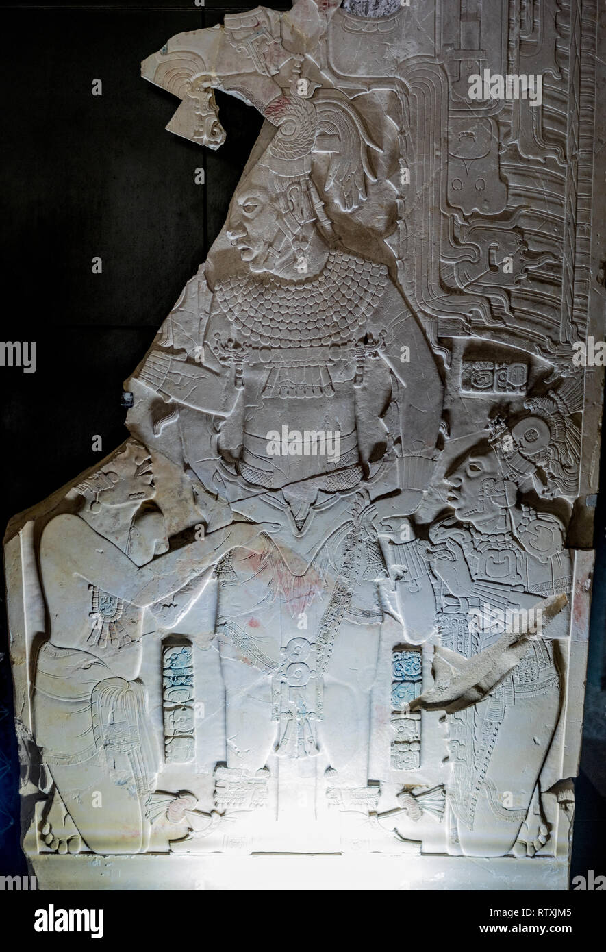 Stele in Palenque Site Museum "Alberto Ruz Lhuillier Stock Photo - Alamy